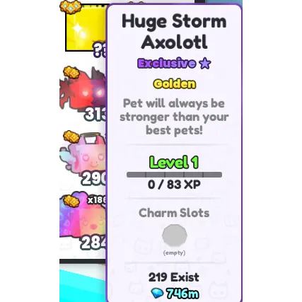 Huge Golden Storm Axolotl ps99 - Other Game Item - Gameflip