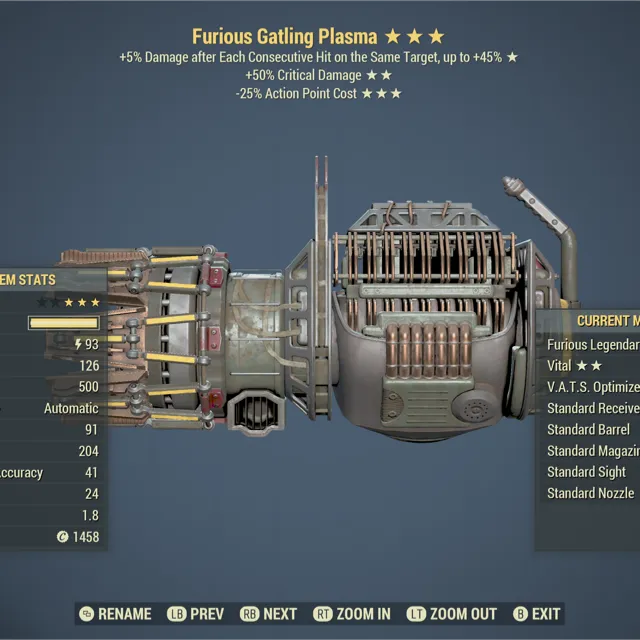 F50c25 Gatling Plasma - Fallout 76 Game Items - Gameflip