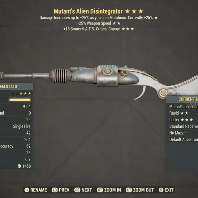 Mutants Disintegrator - Fallout 76 Game Items - Gameflip