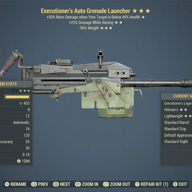 Weapon | Exe2590 Grenade Launcher - Fallout 76 Game Items - Gameflip