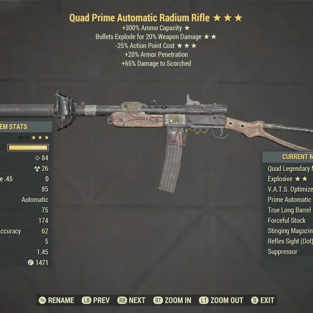 QE25 Radium Rifle - Fallout 76 Game Item - Gameflip