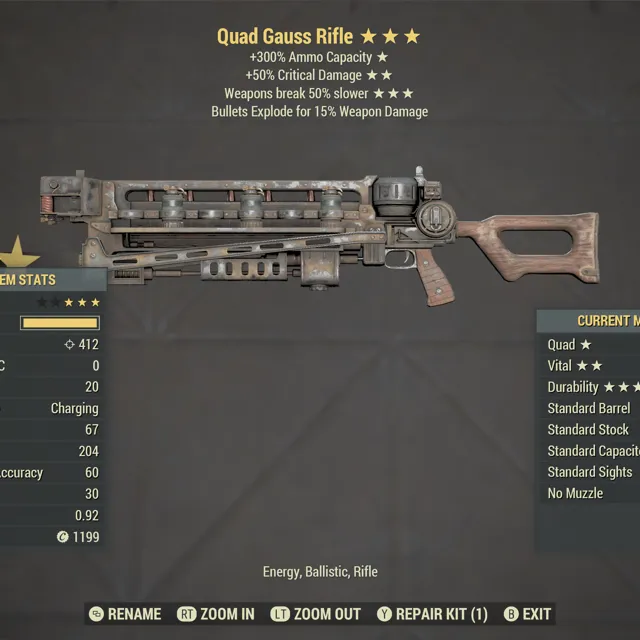 Q Gauss Rifle - Fallout 76 Game Items - Gameflip