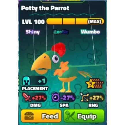 Spongebob Tower Defense | 5 Star Shiny Wumbo Potty The Parrot ...
