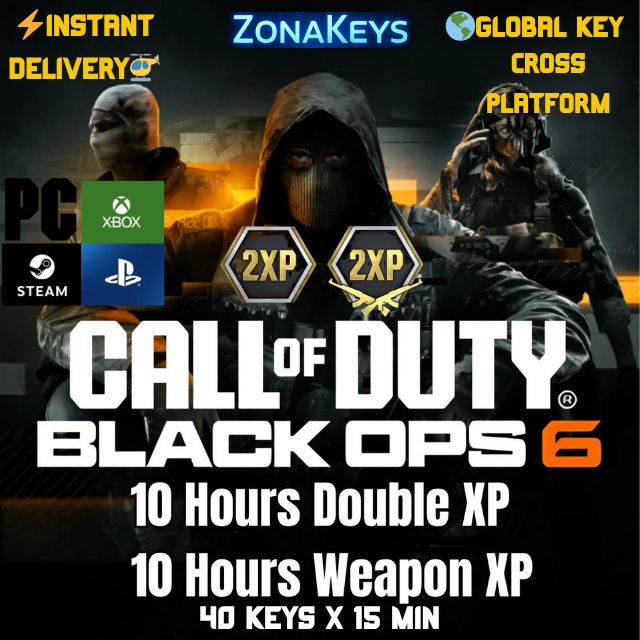 Call of Duty BO6 DOUBLE XP 10 Hours 2 XP Boost + 10 Weapon 2 XP Boost ...