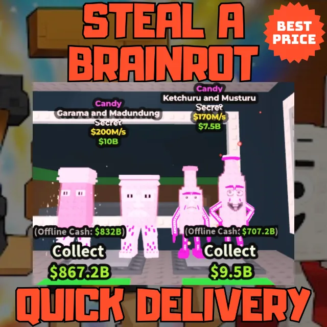BUNDLE CANDY GARAMA & KETCHURU - Steal a Brainrot Game Item - Gameflip