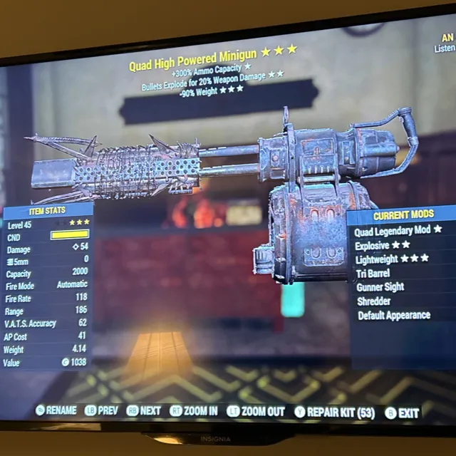 QE90 Mini Gun🔥🔥🔥 - Fallout 76 Game Items - Gameflip