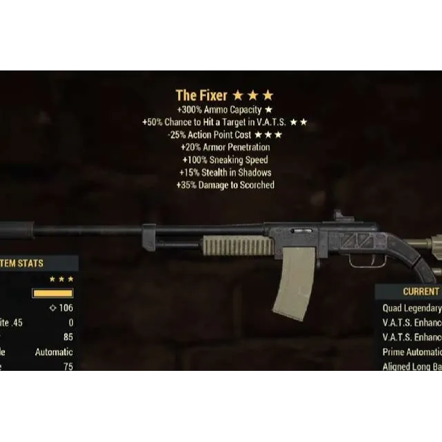 Weapon | Quad 50VHC 25LVC Fixer - Fallout 76 Game Items - Gameflip