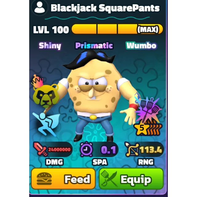 SPONGEBOB TOWER DEFENSE - SW BLACKJACK SQUAREPANTS 5⭐ NC/HYDRO ...