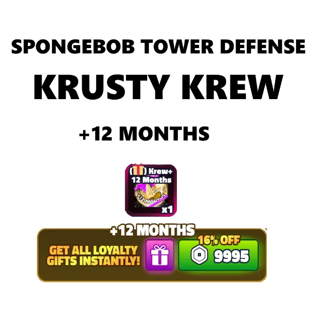 KRUSTY KREW + 12 MONTHS | Spongebob Tower Defense - SpongeBob Tower ...