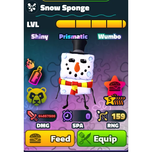 SPONGEBOB TOWER DEFENSE - SW SNOW SPONGE 5⭐ /NC/PP - SpongeBob Tower ...