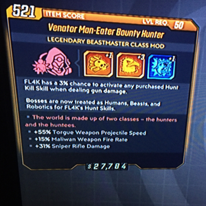 Class Mod | FL4K Venator Man Eater Bounty Hunter Class Mod - Game Items ...