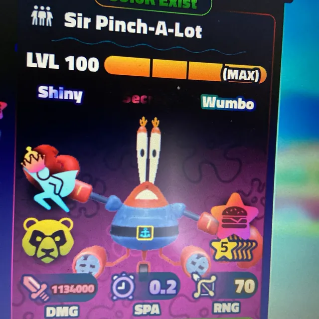 MAX sir pinch a lot - SpongeBob Tower Defense Game Item - Gameflip