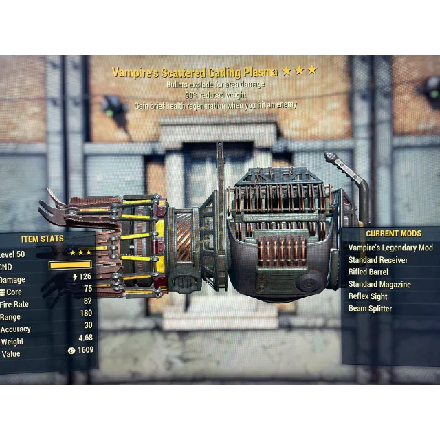 Weapon | Gatling Plasma V/E/90RW - Fallout 76 Game Items - Gameflip