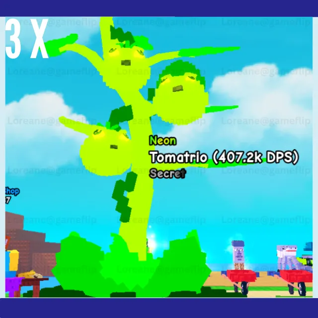 3x neon Tomatrio - Plants vs Brainrot - Roblox Game Item - Gameflip