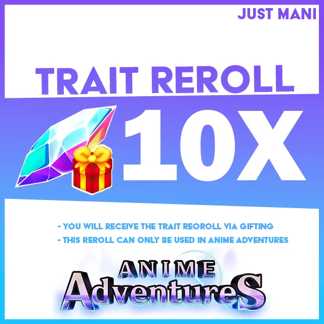 Anime Adventures Trait Reroll - Anime Adventure Game Items - Gameflip