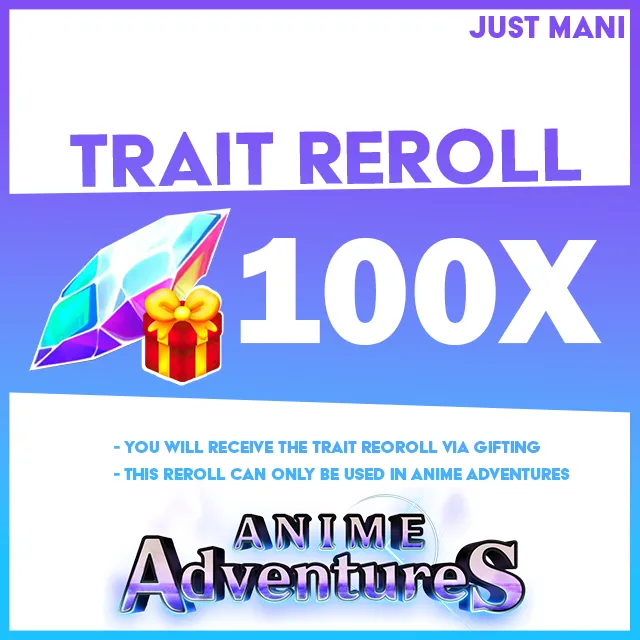 Anime Adventures Trait Reroll - Anime Adventure Game Items - Gameflip