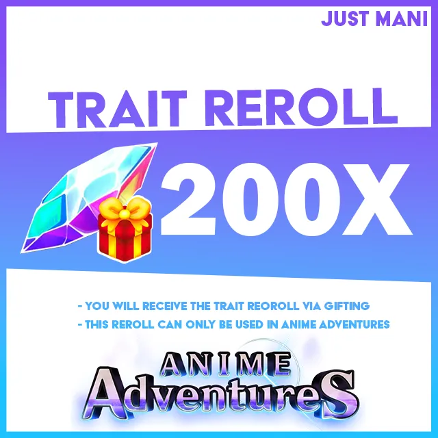 Anime Adventures Trait Reroll - Anime Adventure Game Items - Gameflip