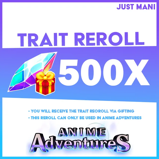 Anime Adventures Trait Reroll - Anime Adventure Game Items - Gameflip