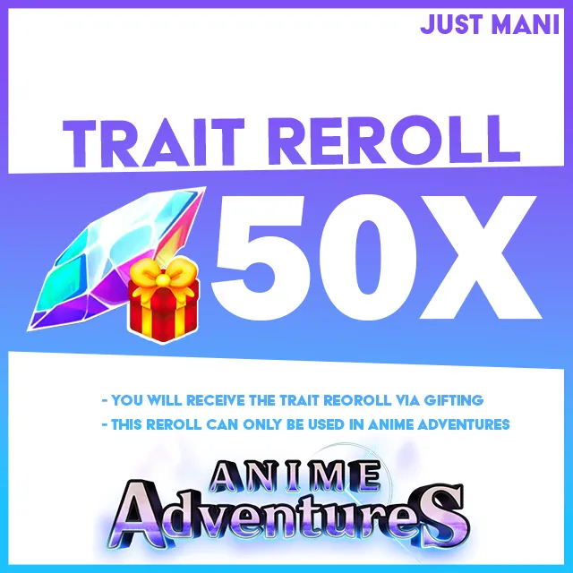 Anime Adventures Trait Reroll - Anime Adventure Game Items - Gameflip