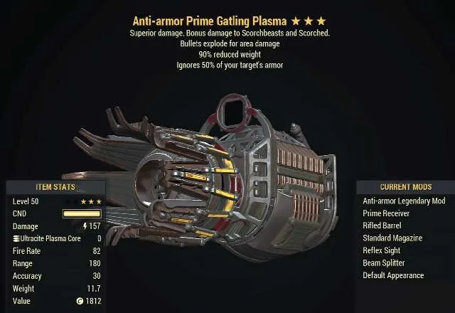 Weapon | Aae90 Gatling Plasma - Fallout 76 Game Items - Gameflip