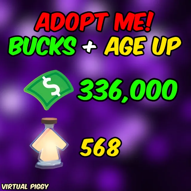 Age Up Potions + Bucks - Adopt Me Game Item - Gameflip