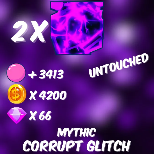 2x Mythic Corrupt Glitch - BGSI - Bubble Gum Simulator Game Item - Gameflip