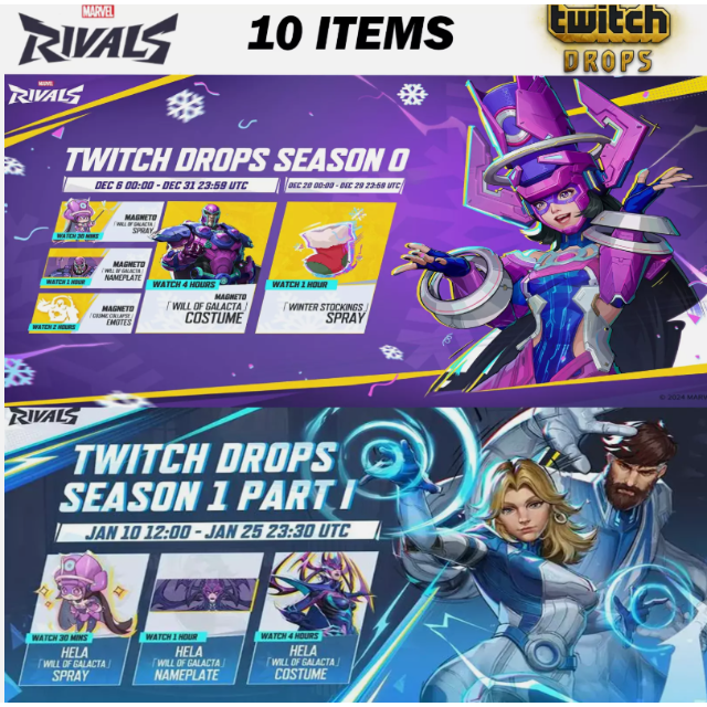 ⭐Marvel Rivals⭐TWITCH DROPS ⭐🔥10 SKINS🔥 - Marvel Rivals Game Item ...