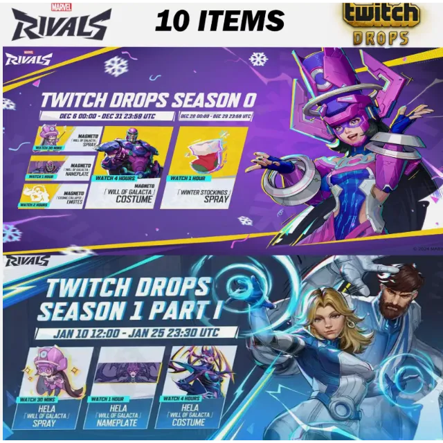 ⭐Marvel Rivals⭐TWITCH DROPS ⭐🔥10 SKINS🔥 - Marvel Rivals Game Item ...