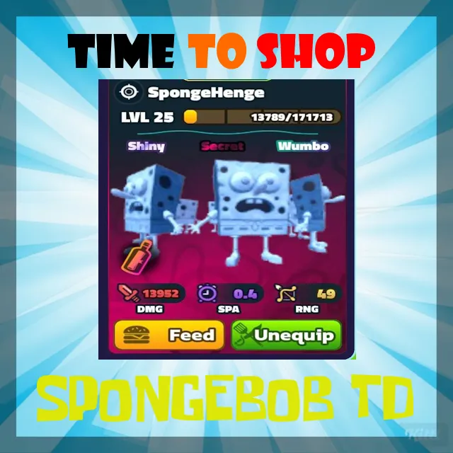 Spongebob Tower Defense | Shiny Wumbo Secret Trait SpongeHenge - Game ...