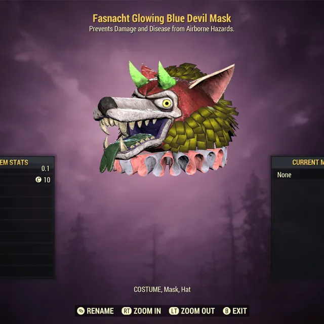 Glowing Blue Devil Mask - Fallout 76 Game Item - Gameflip