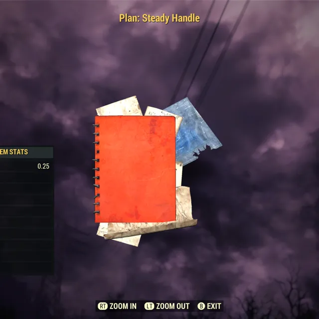 Steady Handle Plan - Fallout 76 Game Item - Gameflip
