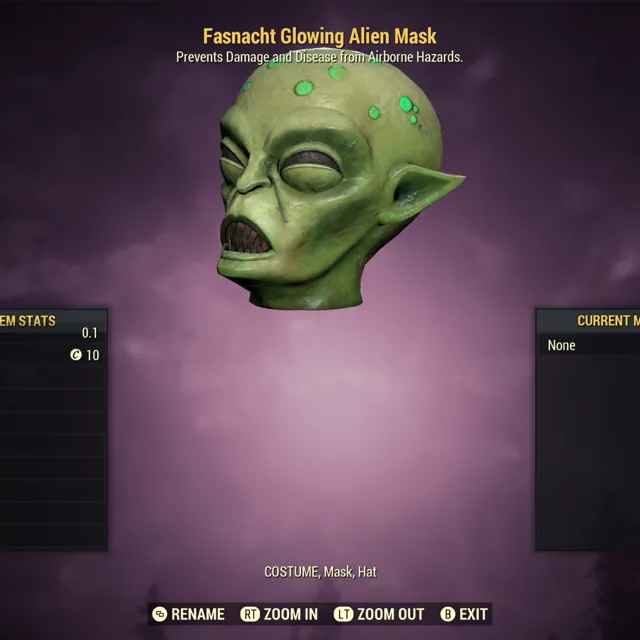 Glowing Alien Mask - Fallout 76 Game Item - Gameflip