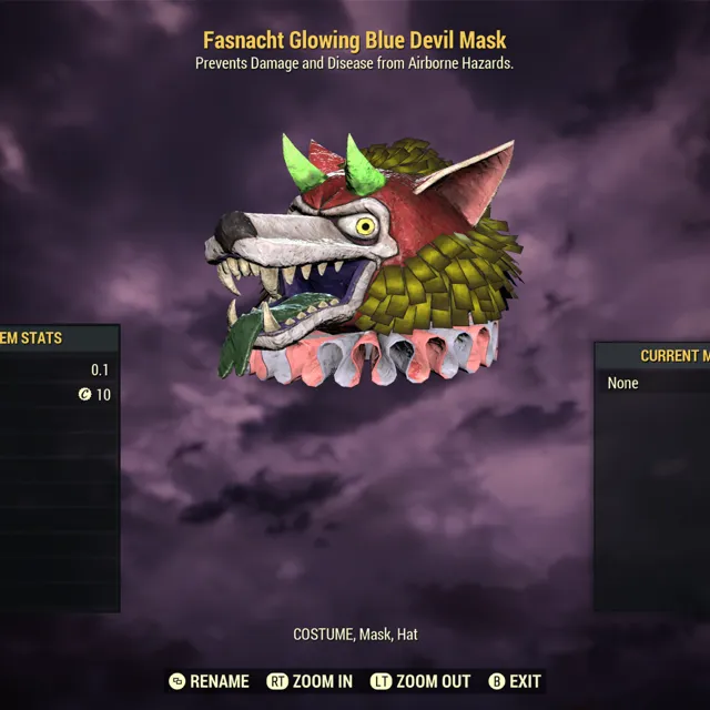 Glowing Blue Devil Mask - Fallout 76 Game Item - Gameflip