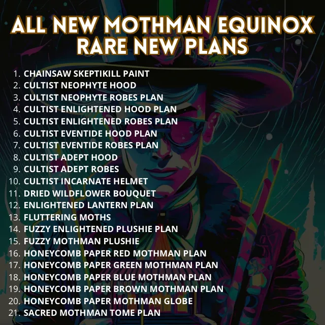 ALL NEW MOTHMAN EQUINOX RARE PLANS - Fallout 76 Game Item - Gameflip