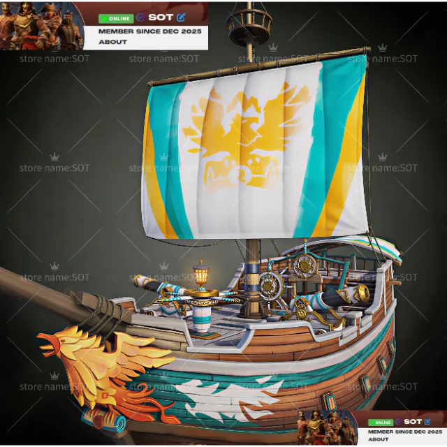 Sea of thieves Gilded Phoenix Ship Customizations Set - Sea of Thieves ...