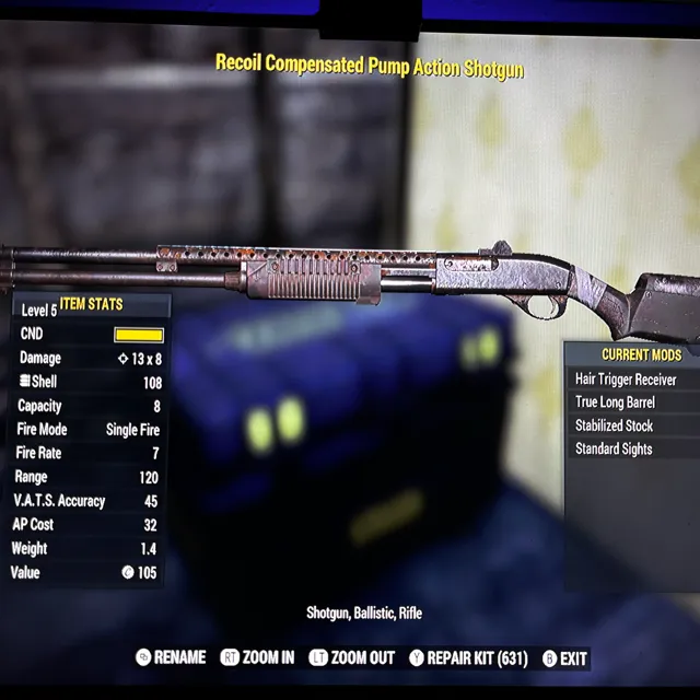120 Range Pump Shotgun - Fallout 76 Game Item - Gameflip