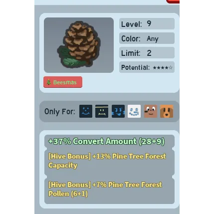 Bee Swarm Simulator Pine Cone Beequip - Roblox Game Item - Gameflip