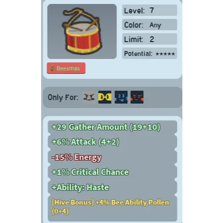 Bee Swarm Simulator 4 BAP Toy Drum - Roblox Game Item - Gameflip