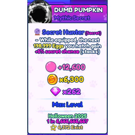 MYTHIC Dumb Pumpkin | BGSI - Roblox Game Item - Gameflip