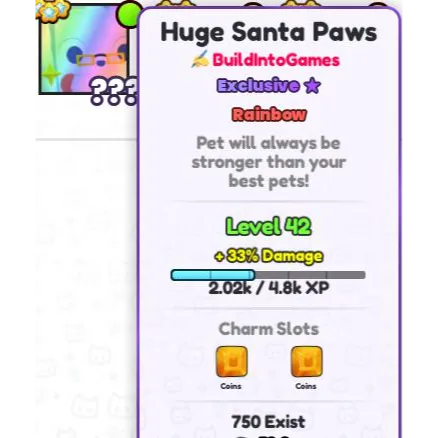 PS99 - Rainbow Huge Santa Paws Sign - Roblox Game Items - Gameflip