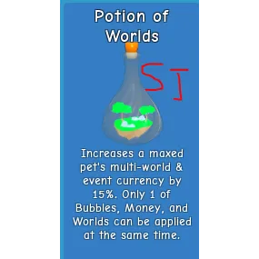 Potion | Potion of Worlds BGS - Bubble Gum Simulator Game Items - Gameflip