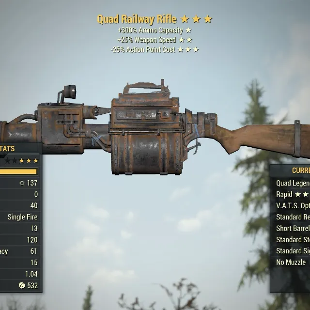 Quad Railway Bundle 2525/E25 - Fallout 76 Game Items - Gameflip