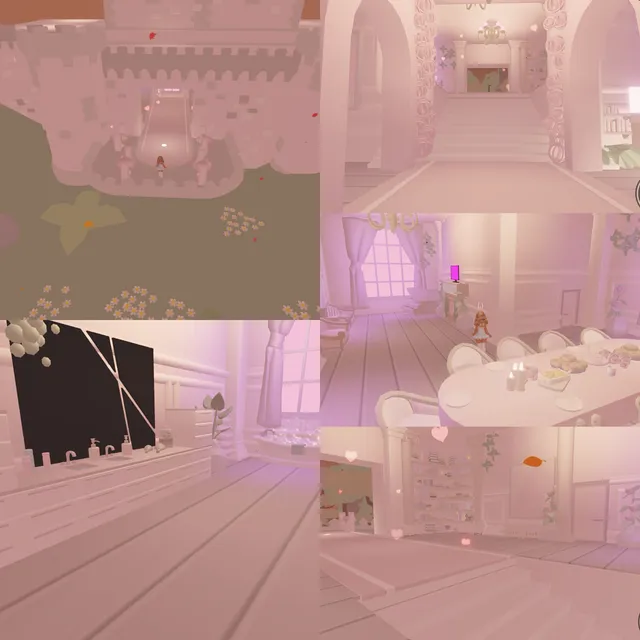 Classy elegant coquette tea party castle adopt me home house build ...