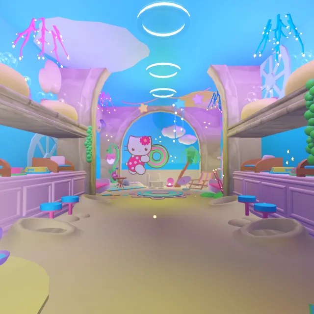Cute Adopt me home house build adorable underwater hello kitty bunker ...
