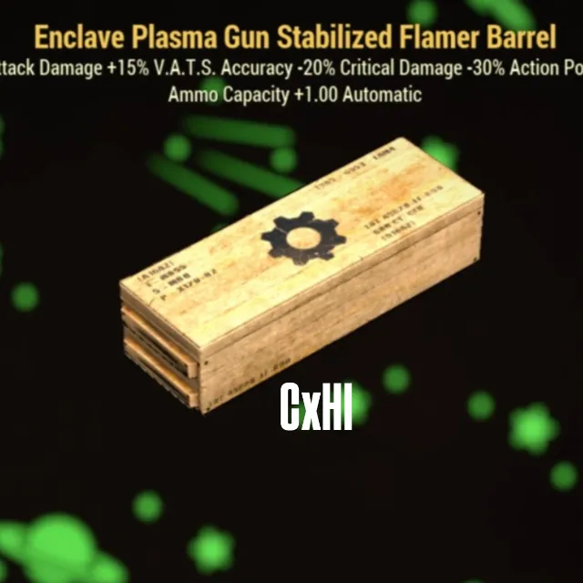 Enclave Plasma Gun Stabilized Flamer Barrel - Fallout 76 Game Item ...
