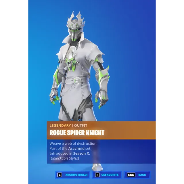 Skin Rogue Spider Knight - Fortnite Game Item - Gameflip