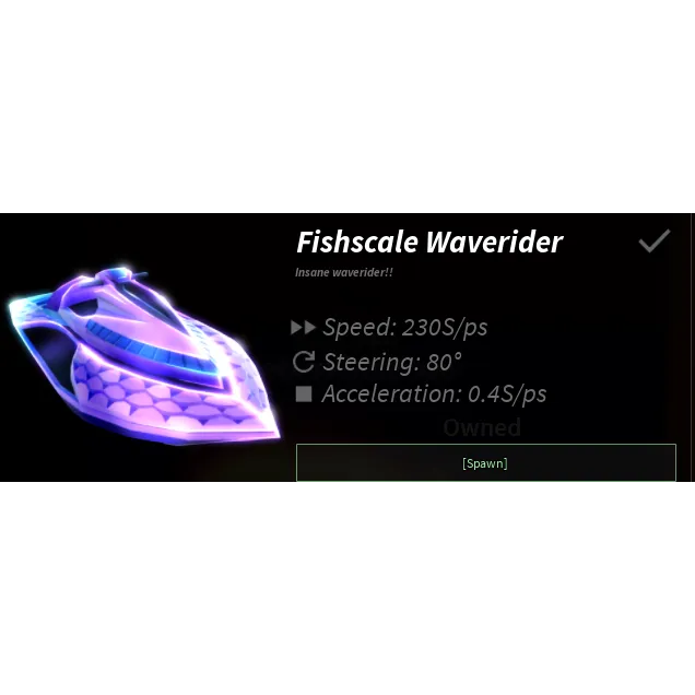 fishscale waverider fisch boat/jetsk - Roblox Game Item - Gameflip