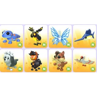 Neon Pets x 8 - Adopt Me Game Item - Gameflip