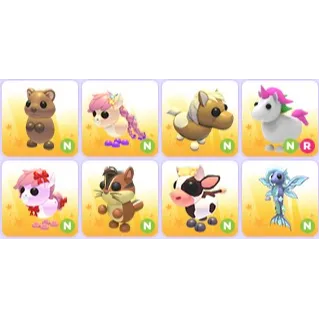 Neon Cute Pets x 8 - Adopt Me Game Items - Gameflip