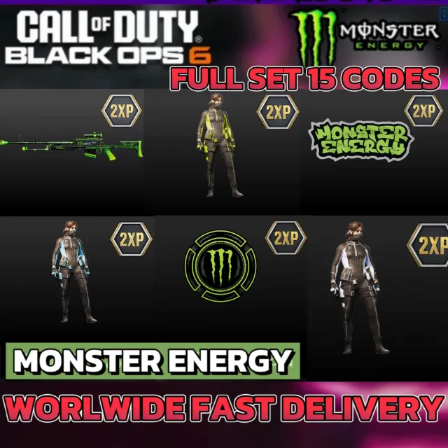 COD Black Ops 6 Monster Energy Complete Full Set Rewards All platform ...
